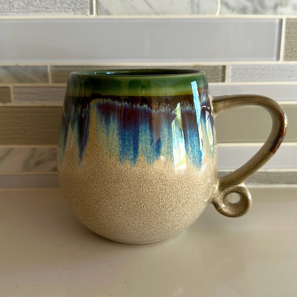 Meritage | Dining | Beige Green And Blue Accents 2 Oz Ceramic Mug ...